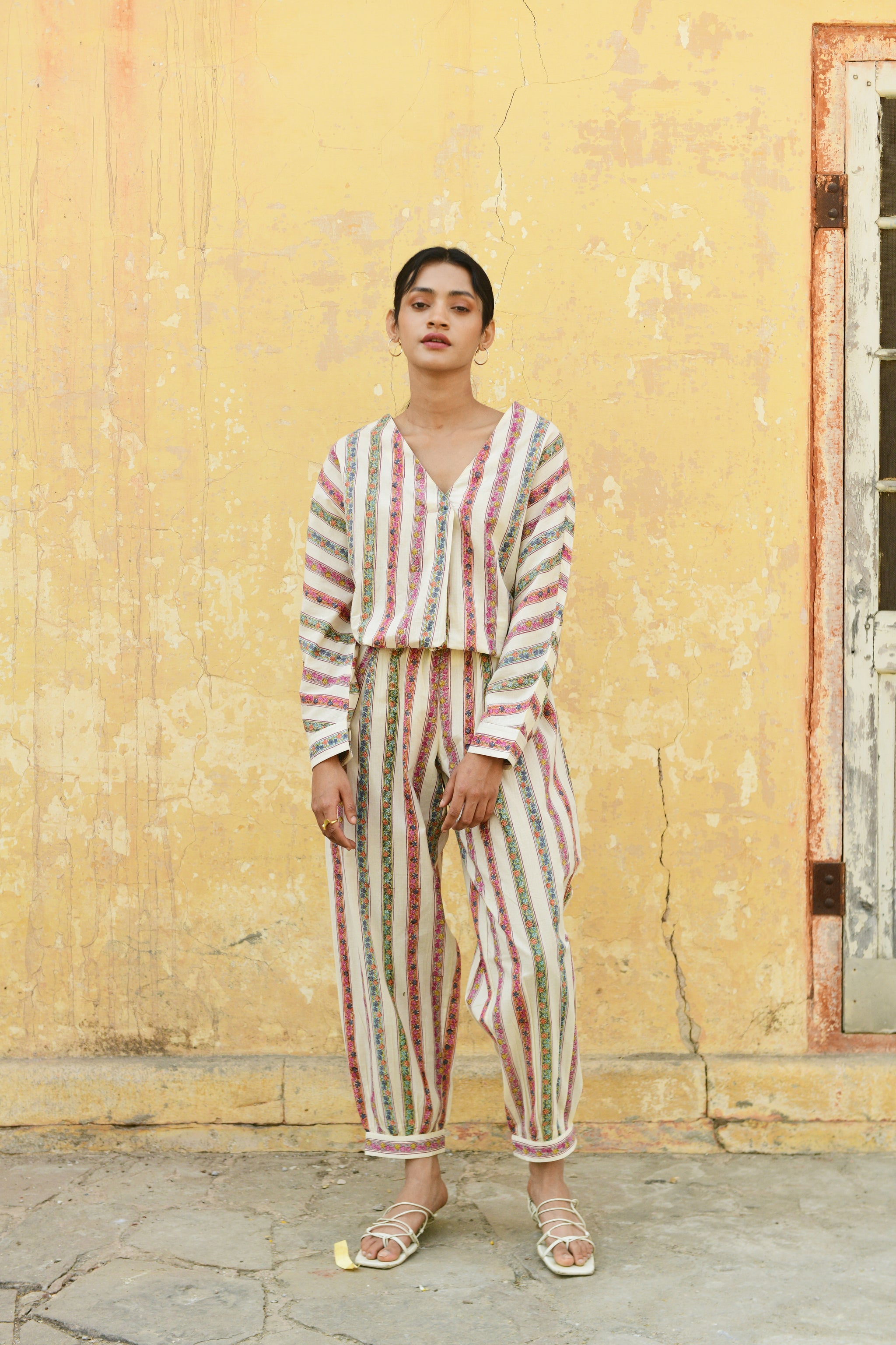 Aaravi Beige Hand Block Printed Co-ord Set